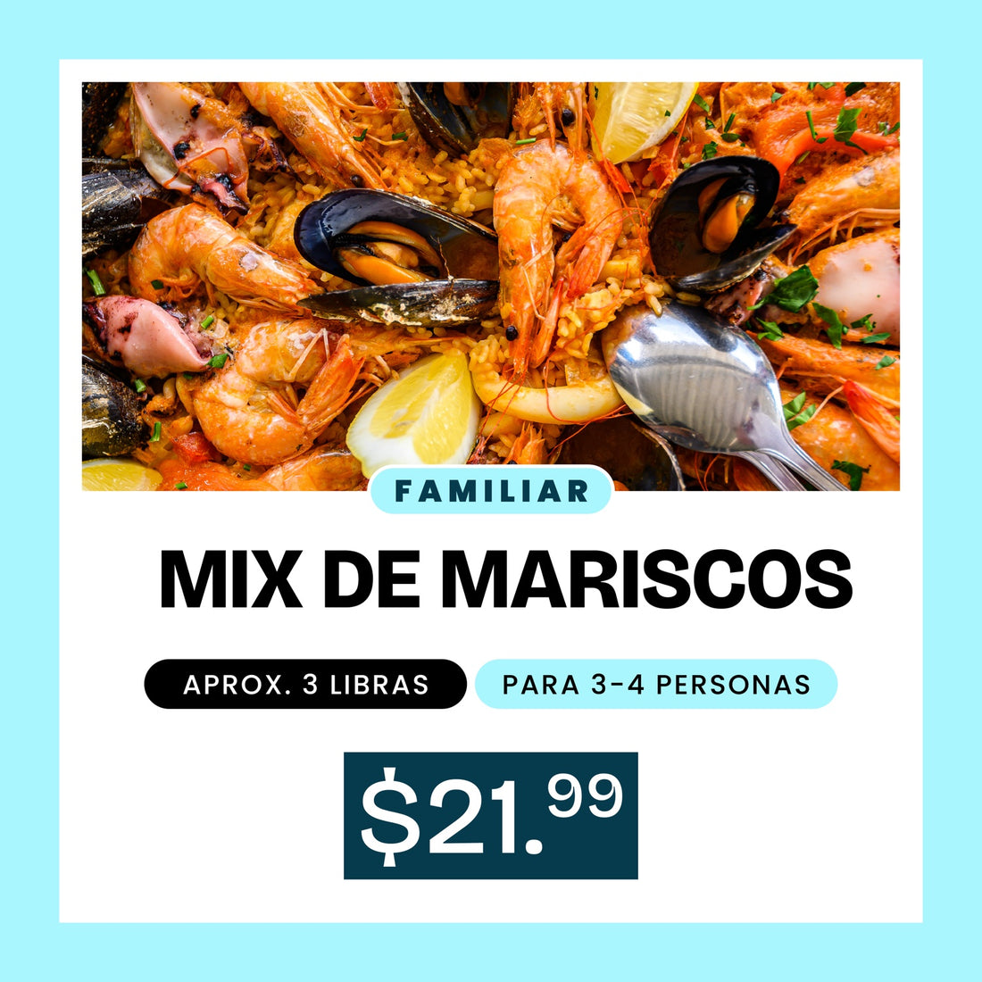 Mix de Mariscos para Mariscada Familiar x $21.99 – Capitán Marisco