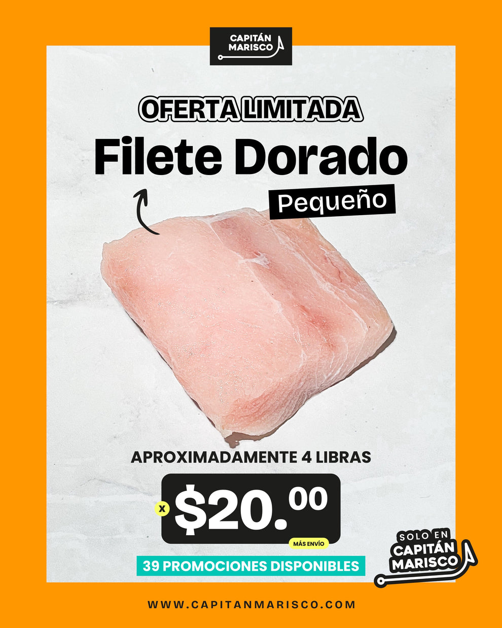 Promoción Filete Dorado - 4lb x $20 – Capitán Marisco