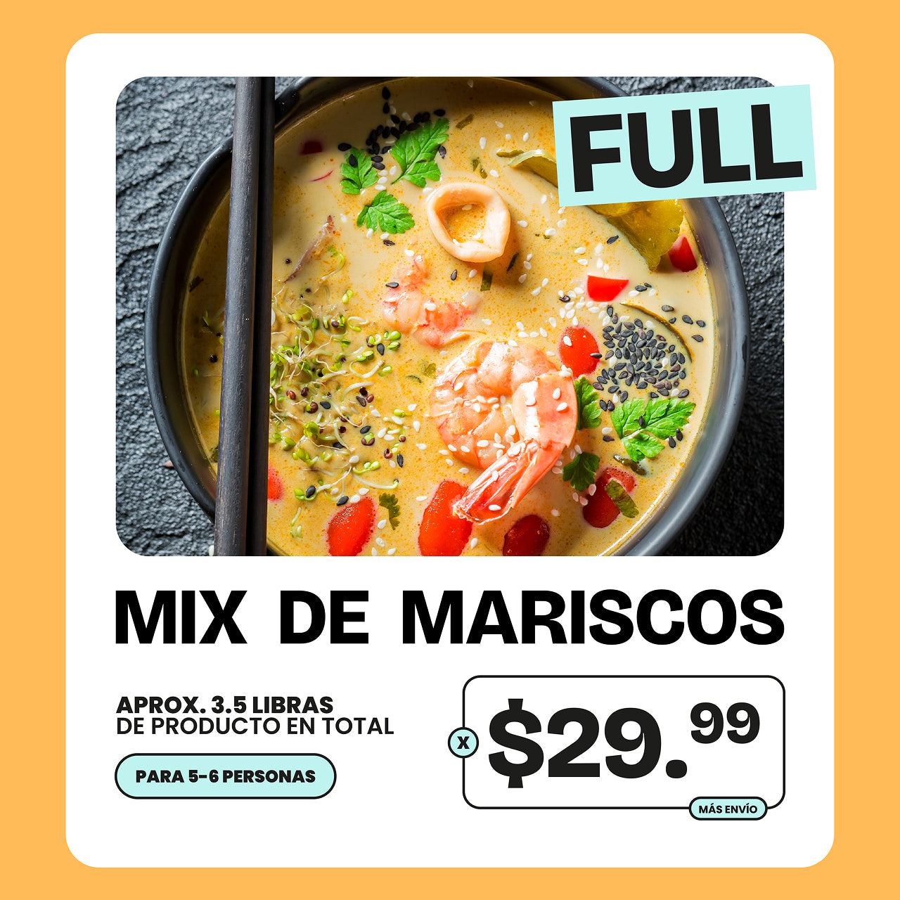 Mix de mariscos para Mariscada Full x $29.99 – Capitán Marisco