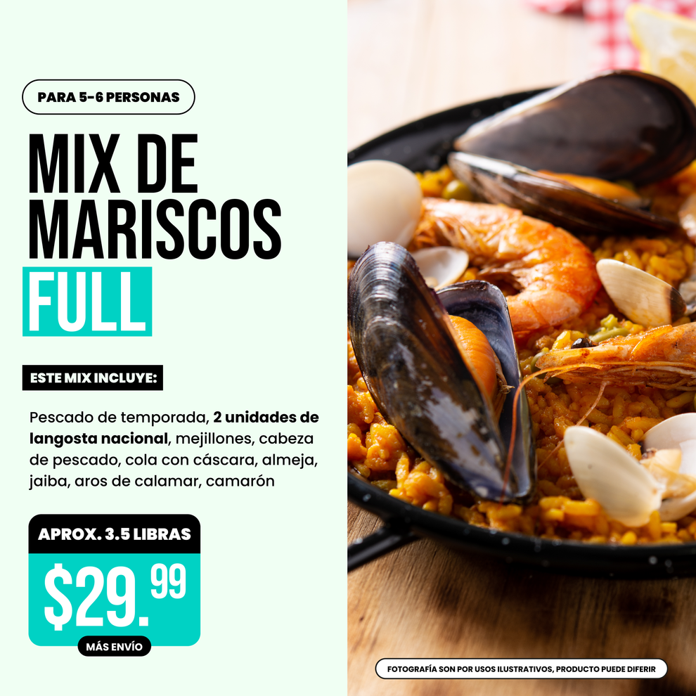 Mix de mariscos para Mariscada Full x $29.99 – Capitán Marisco